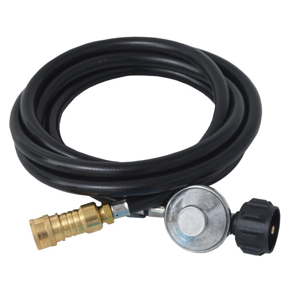 Flame King 12FT Propane Gas Quick Connect Hose Adapter 20LB Tank Regulator Kit for Flame King Mr ...